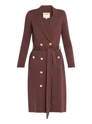 L'Agence Isabel Knit Coat - Dark Brown