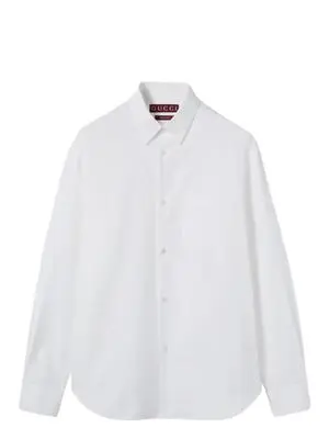 Gucci Oxford Shirt With Web - White