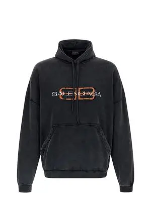 Balenciaga Hooded Cotton Sweatshirt - Black
