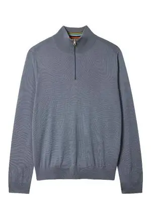 Paul Smith Merino Wool Half-zip Sweater - Grey