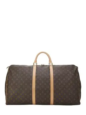 LOUIS VUITTON Monogram Keepall 60 Duffle Bag - Brown
