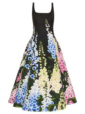 Oscar De La Renta Degrad Foxglove Faille Dress - Multi