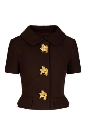 OSCAR DE LA RENTA Cyclamen Button Tweed Jacket