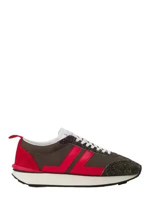 LANVIN Bumper Striped Sneakers - Brown