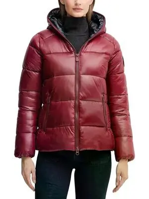 SAVE THE DUCK Lois Hooded Padded Jacket - Red