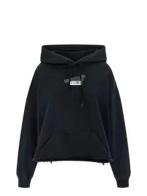 MAISON MARGIELA Gauze Frayed Hoodie - Black