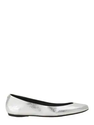LANVIN Metallic Leather Ballet Flats - White