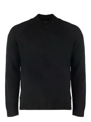 SLOWEAR Crew-neck Long-sleeve Sweater - Black