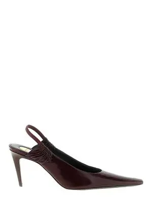 Saint Laurent 75mm Anne-marie Pointed-toe Slingbacks - Red