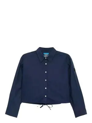 AGNES B. Cropped Long-sleeved Shirt - Blue