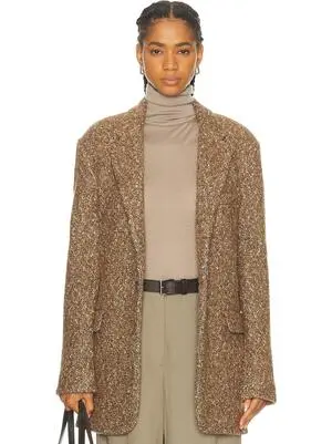 R13 Oversized Ragged Blazer - Dark Camel Brown