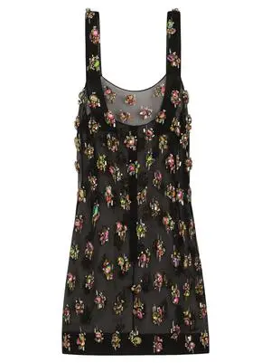 Dolce & Gabbana Organza Embroidered Dress - Multicolor