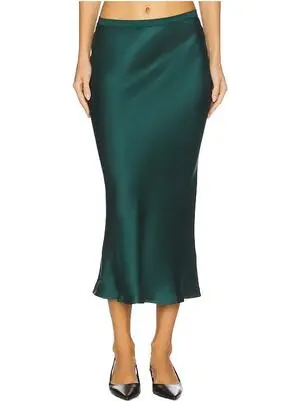 ANINE BING Bar Silk Skirt - Dark Teal