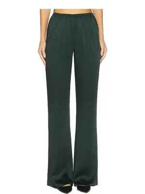 SEROYA Viva Satin Pants - Evergreen