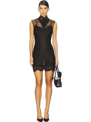 Blumarine Chantilly Lace Mini Dress - Black