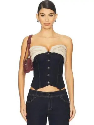 OW Desi Corset Top - Dark Wash