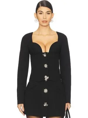 Blumarine Crepe Double Top - Black