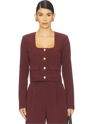 FAVORITE DAUGHTER Laura Crop Jacket - Burgundy Dahlia