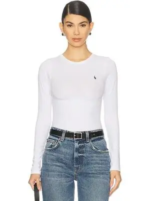 Polo Ralph Lauren Long Sleeve Bodysuit - White Cloud