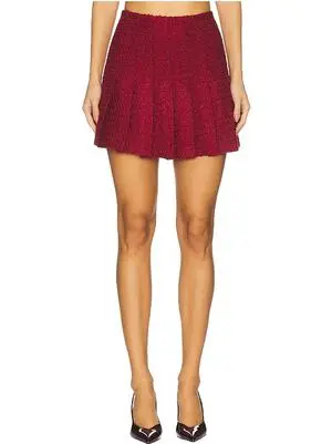 Alice + Olivia Carter Stitch Mini Skirt - Oxblood