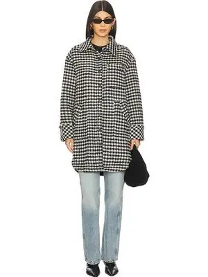 Free People We The Free Get Around Houndstooth Shirt - Black & White