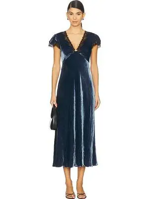 Rixo Clarice Dress - Steel Blue