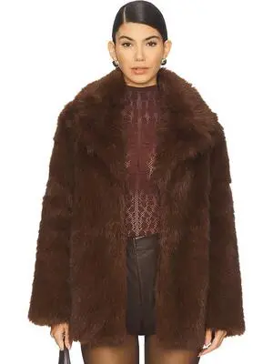 Steve Madden Kindra Faux Fur Coat - Brown