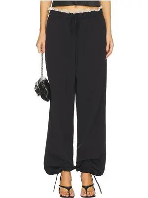 TANNER FLETCHER Kennedy Lace Trim Track Pant - Black