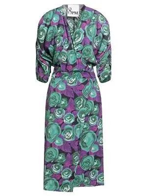 8PM Midi Floral-print Satin Dress - Green