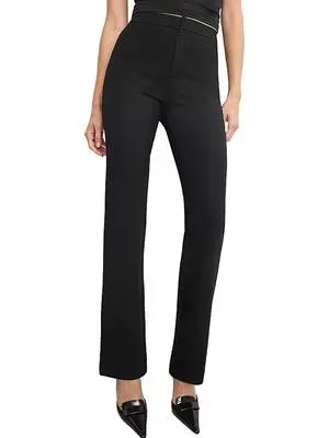 Good American Soft Stretch Ponte Straight Trousers - Black