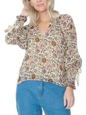 WEST OF Florence Printed Blouse With Tie Details - Katie Floral