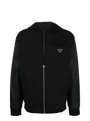 Prada Re-nylon Zipped Hoodie - Black