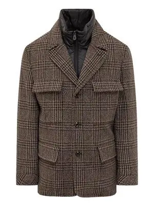 PEUTEREY Prince Of Wales Wool Coat