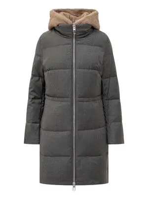 DUNO Down Jacket With Fur Hood - Grey