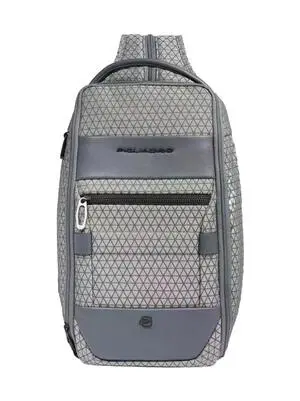 PIQUADRO Geometric-Patterned Backpack Grey