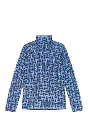 Malìparmi Patterned Roll-neck Sweater - Blue