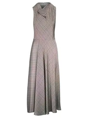 Vince Plaid Midi Dress - Brown