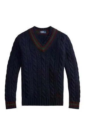 Polo Ralph Lauren Cable-knit V-neck Sweater - Blue