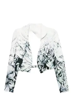 SAIID KOBEISY Printed Crepe Jacket - Neutrals
