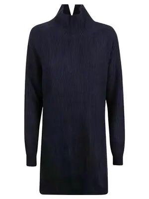 DONDUP High-neck Knitted Dress - Blue