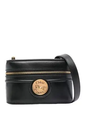 Chloé Horse Medal Leather Shoulder Bag - Black