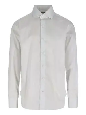BARBA NAPOLI Embroidered-detail Cotton Shirt - White