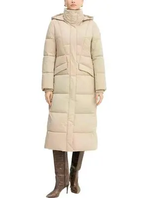 BOSS Hooded Quilted Puffer Coat - Neutrals