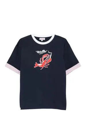 CHARLES JEFFREY Lobster-print T-shirt - Blue