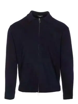 HOSIO Zip-fastening Wool Cardigan - Blue