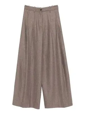 NINE:INTHE:MORNING Herringbone Pleated Trousers - Brown