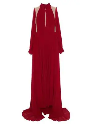 SAIID KOBEISY Crepe Georgette Gown - Red