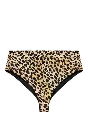 Dsquared2 Animal Print High-waisted Shorts - Neutrals