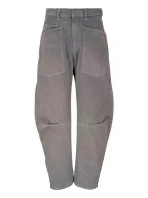 NILI LOTAN High-waisted Corduroy Trousers - Grey