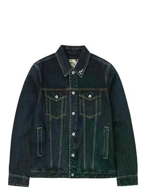 EVISU Buttoned Brushstroke Denim Jacket - Blue